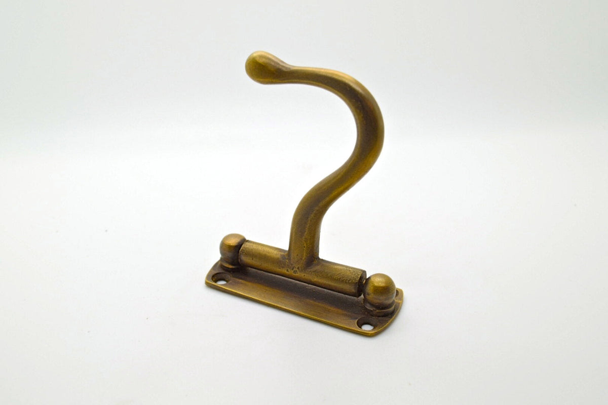 Brass Folding Hook: Buy a Solid Brass Folding Hook for Walls or Doors from the Foundryman UK